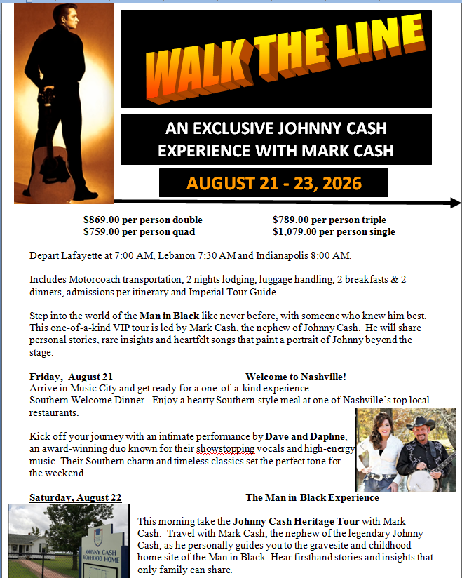 WALK THE LINE-An Exclusive JOHNNY CASH Experience with MARK CASH-AUGUST ...